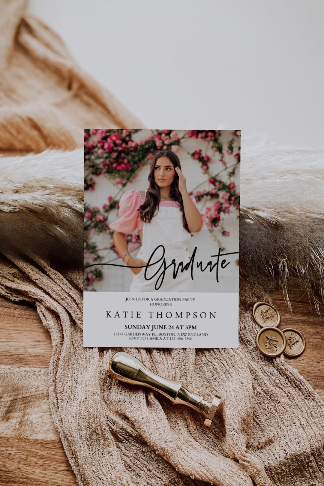 Grad Announcement Card Template, Grad Invitation Senior High School ...