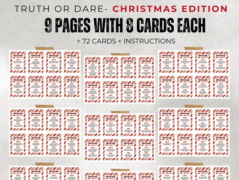 Truth or Dare Christmas Edition, Christmas Games, Christmas Party Games ...