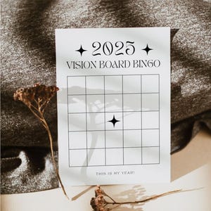 Printable 2025 Vision Board Bingo Card, New Year Bingo, 2025 Bingo Card ...
