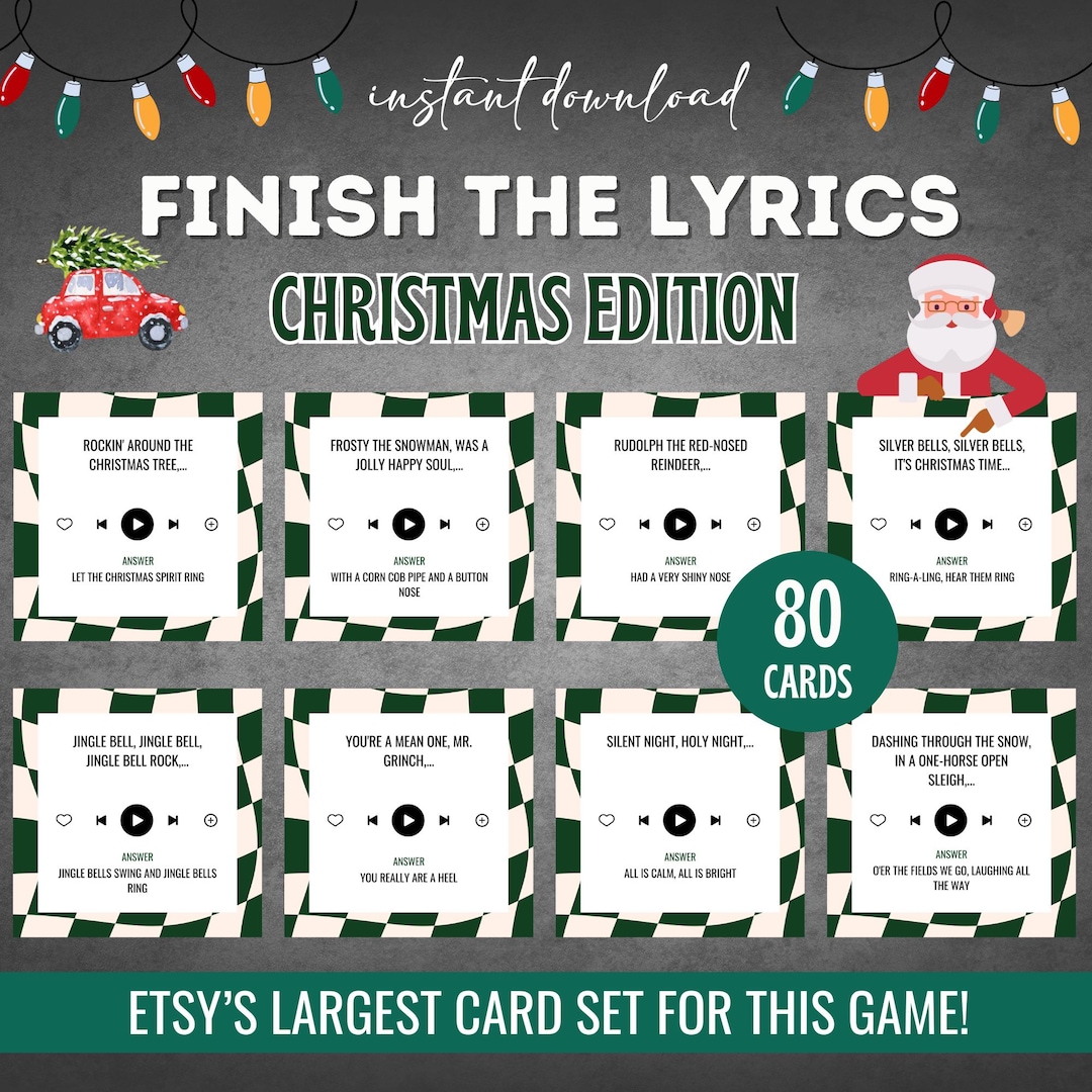 Christmas Music Trivia, Finish the Lyrics, Christmas Games, Christmas ...
