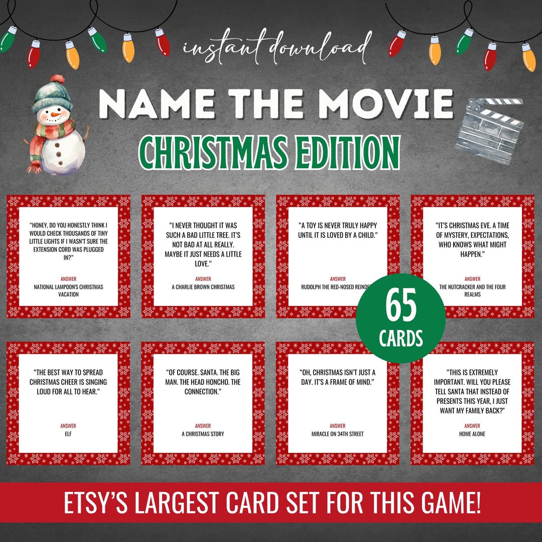 Guess the Movie Christmas Party Games, Name the Movie Christmas Trivia ...
