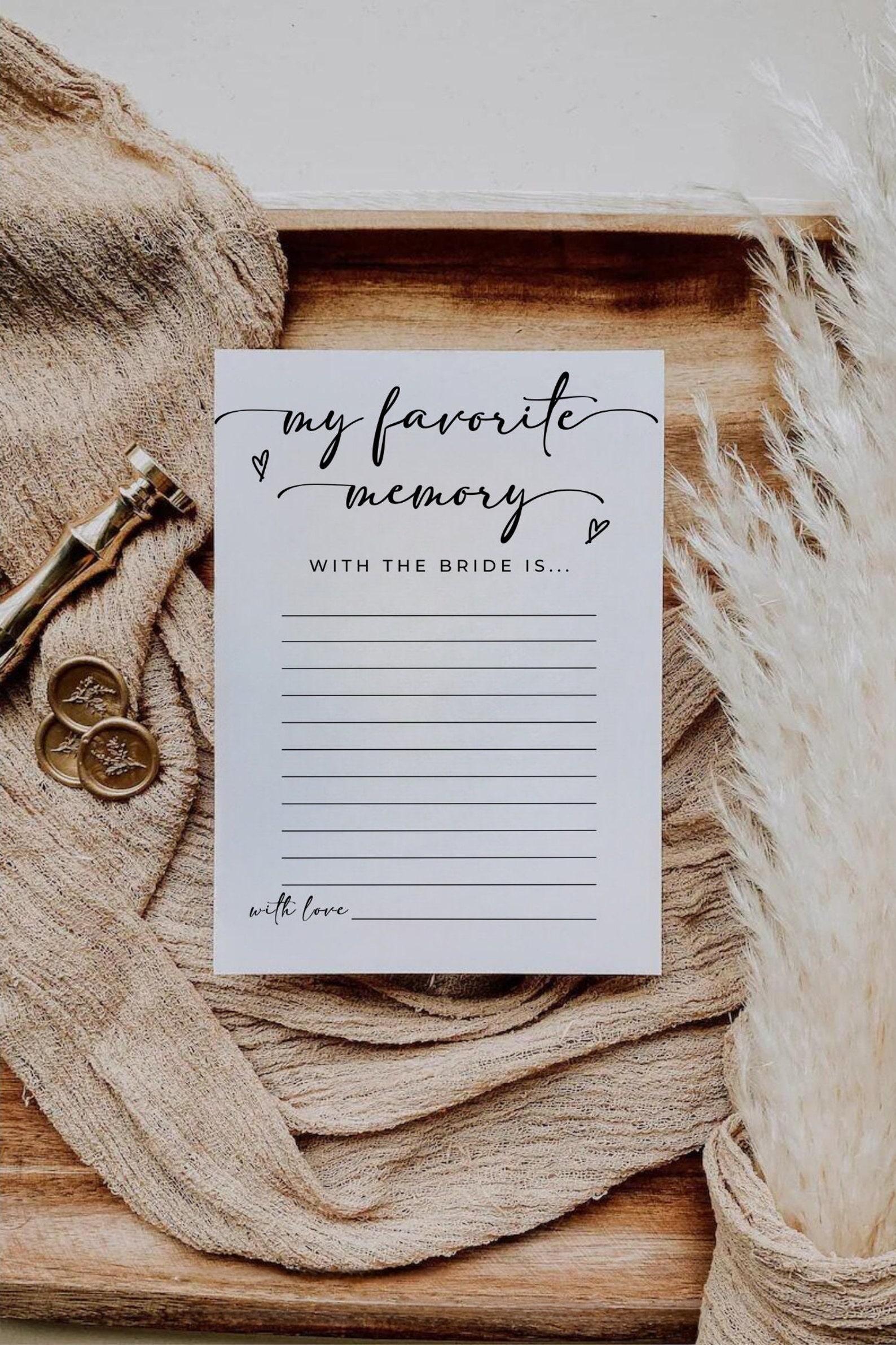 My Favorite Memory Bridal Shower Game, Bridal Shower Printable, Wedding ...