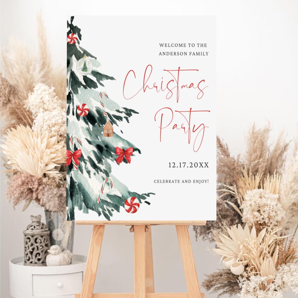 Christmas Party Sign, Welcome Sign Christmas Party, Christmas Party ...
