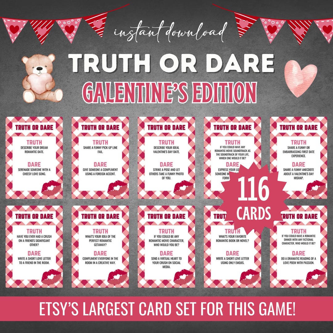 Truth or Dare Galentines Party Game, Valentine Games, Valentines Day ...