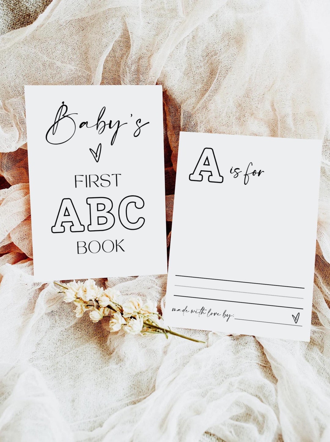 ABC Book, Baby First ABC Book, Baby Shower Guestbook, Alphabet Coloring ...
