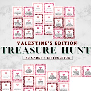 Valentines Treasure Hunt, Valentines Games, Scavenger Hunt, Valentines ...