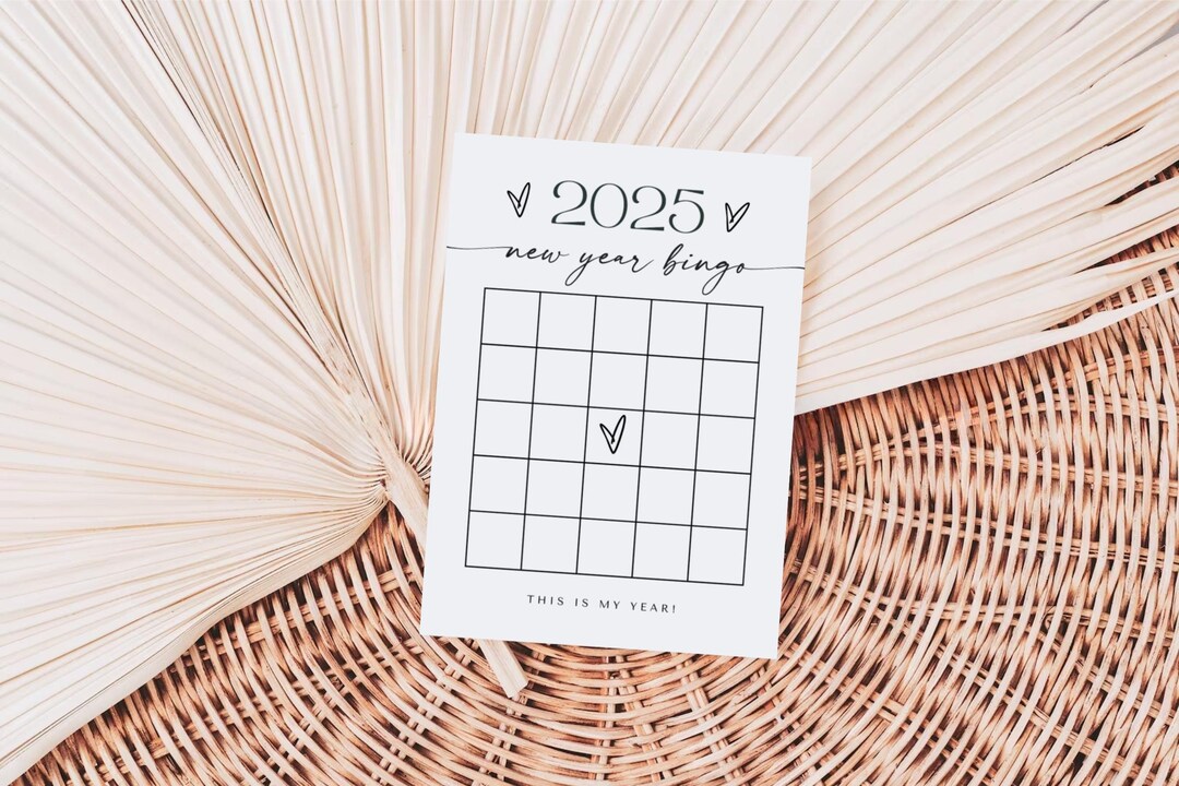 2025 Bingo Card, New Year Bingo, 2025 Printable Vision Board Bingo Card ...