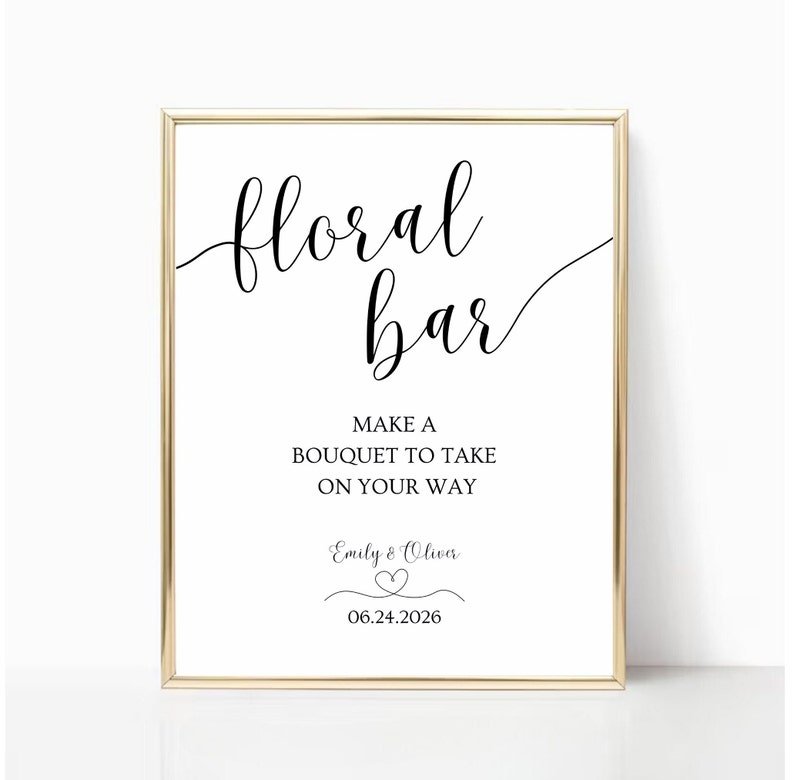 Flower Bar Sign, Bloom Bar Sign, Minimalist Modern, Build Your Bouquet ...