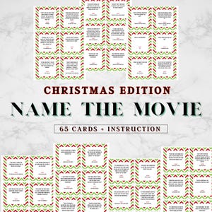 Christmas Game, Name the Movie Game, Christmas Trivia Cards, Christmas ...