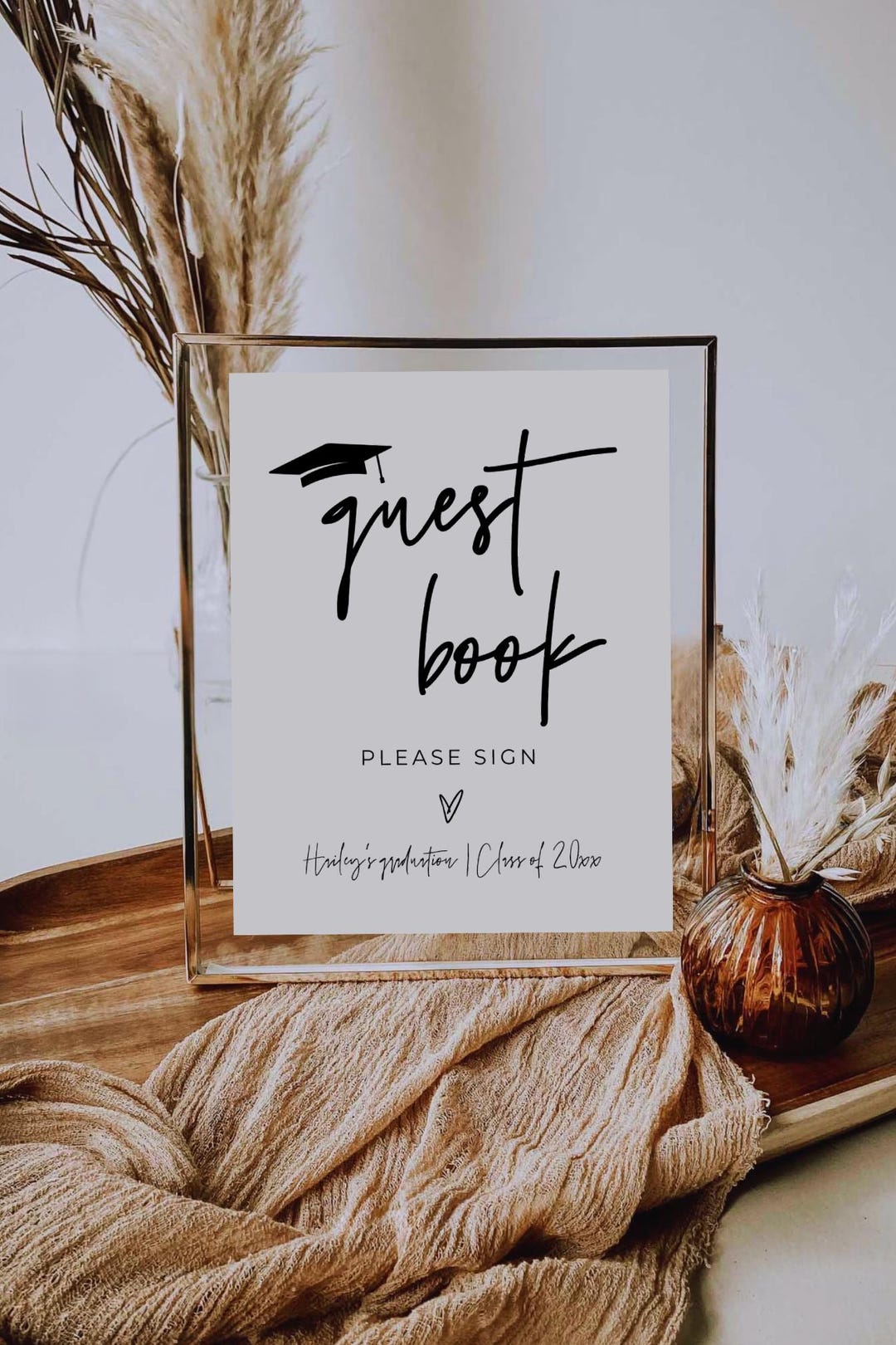 Modern Guestbook Grad Sign, Graduation Party Sign, Graduation Guestbook ...