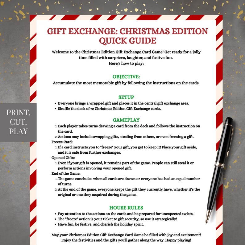 Christmas Games Gift Exchange, Pass the Gift Christmas Trivia, Holiday ...