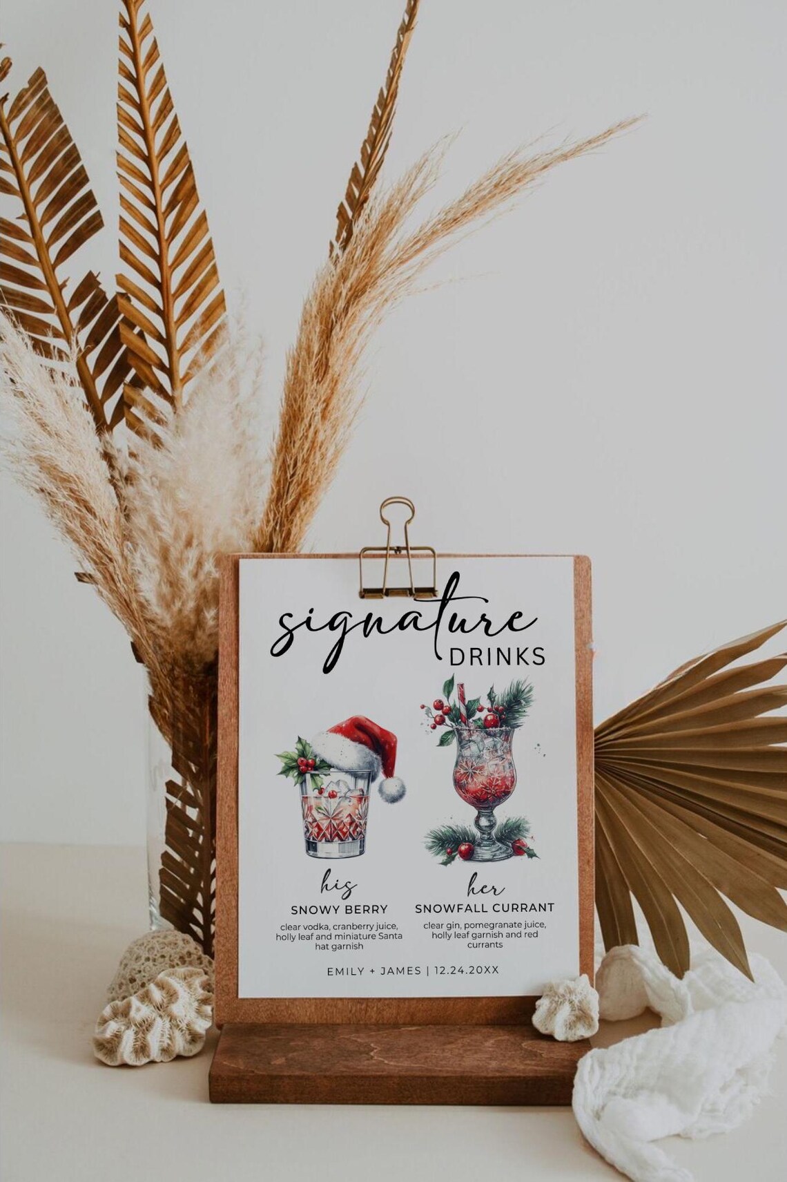 Signature Drink Sign, Holiday Drink Sign, Signature Cocktail Sign, Bar ...