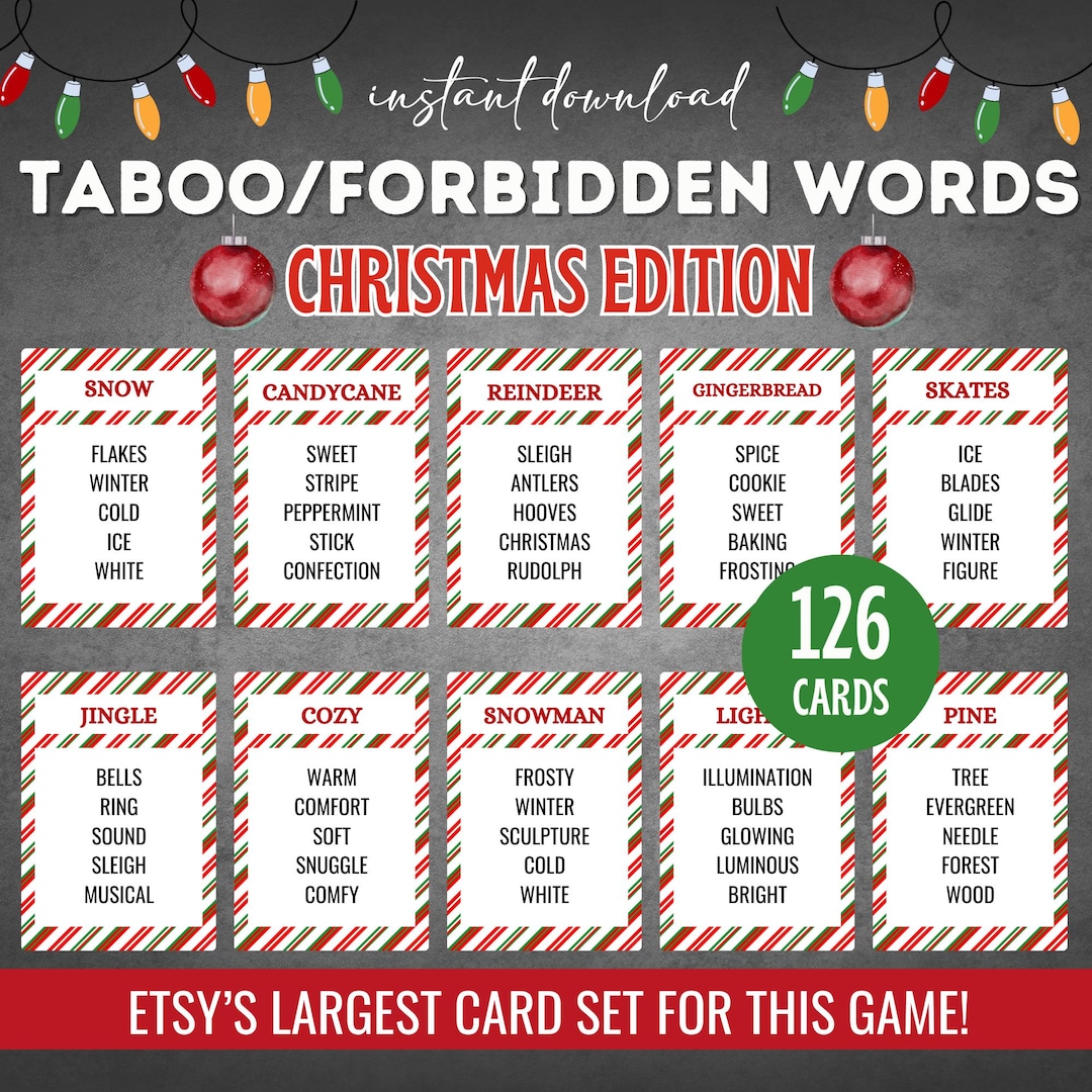 Taboo Christmas Game, Forbidden Words, Christmas Party Games, Christmas ...