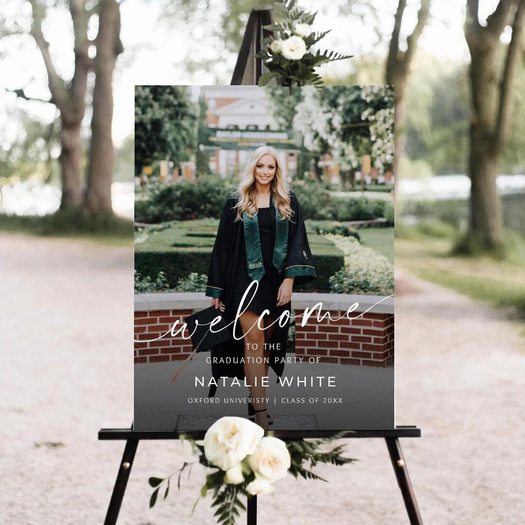Modern Graduation Photo Sign, Graduation Welcome Party Sign 2025, Grad ...