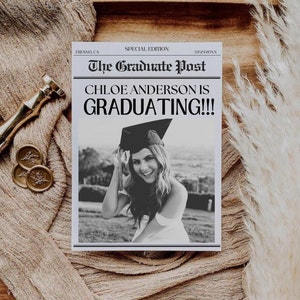 Newspaper Graduation Announcement 2024, Graduation Invitation, College ...