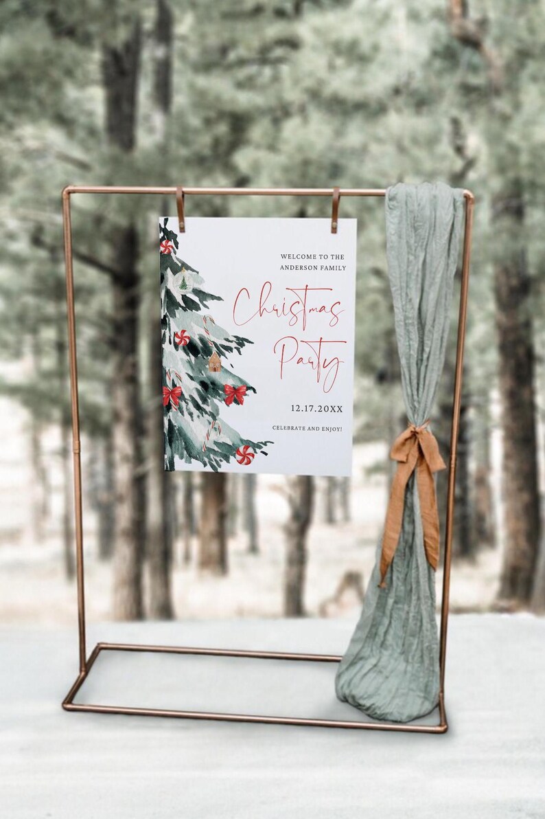 Christmas Party Sign, Welcome Sign Christmas Party, Christmas Party ...