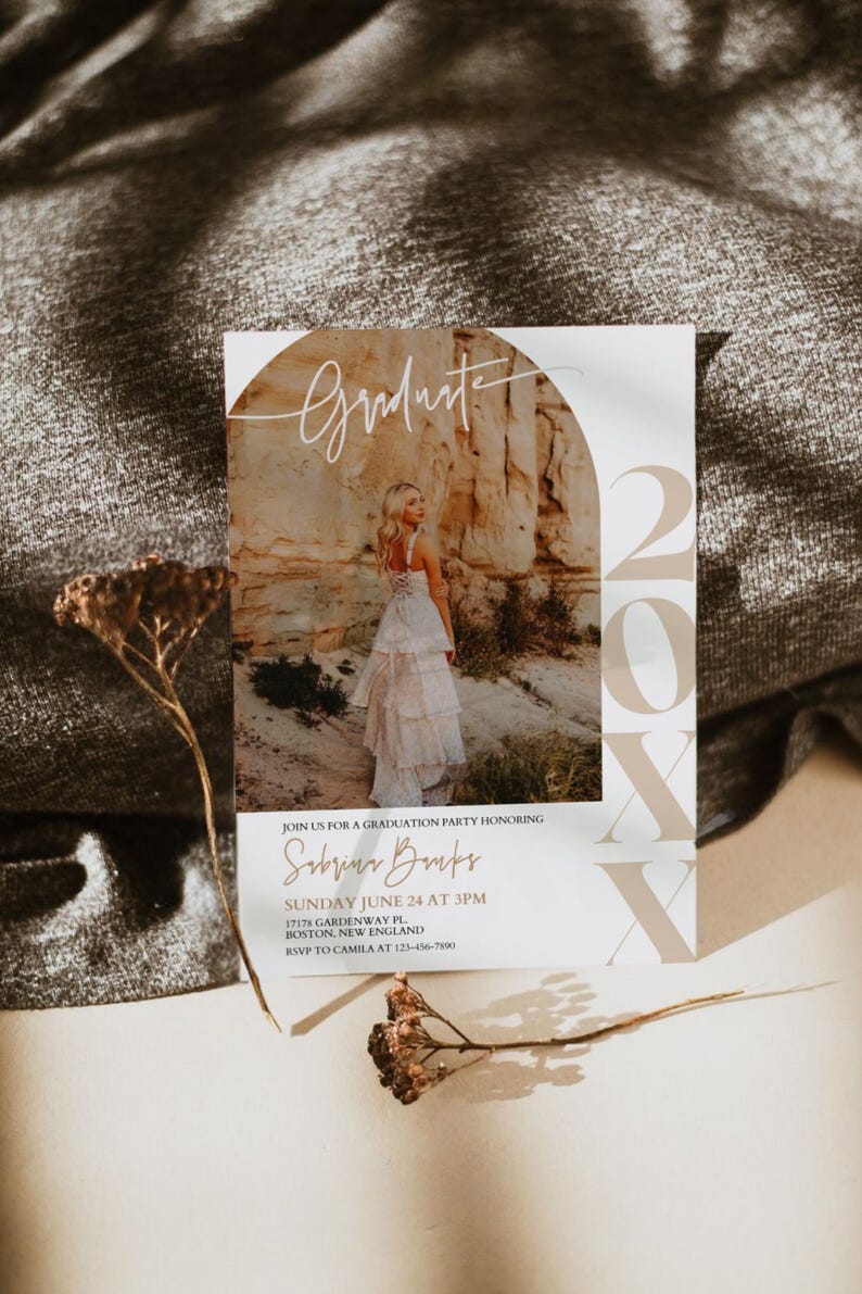 Faire-part de fin d'études moderne 2026, carte d'invitation pour l ...