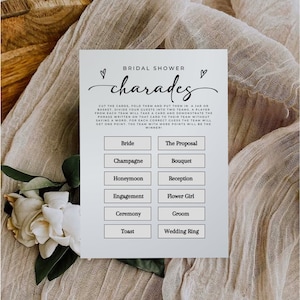 Charades Game, Wedding Game, Bridal Shower Printable, Bridal Shower ...