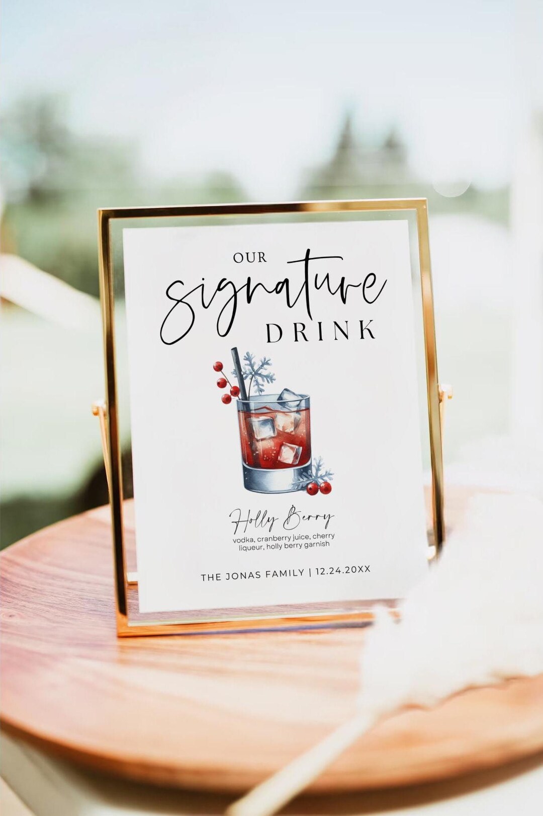 Signature Drink Sign, Cocktail Menu, Holiday Drink Menu, Christmas Bar ...