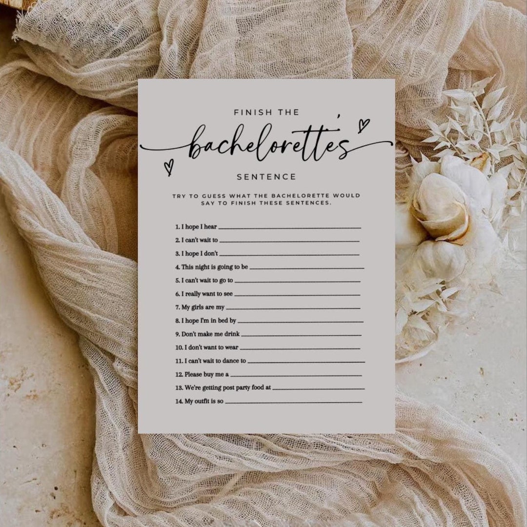 Bachelorette Trivia Games, Bridal Shower Party Trivia Game, Bridal ...