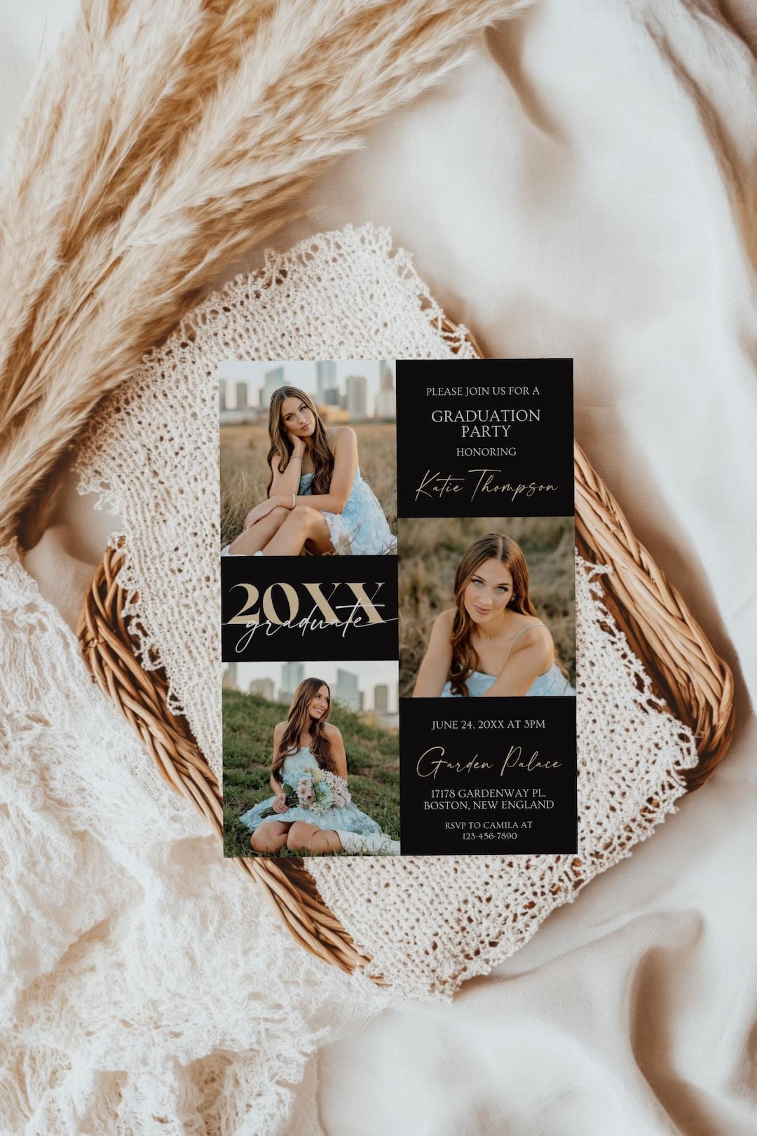 High School Graduation Invite, Graduation Card Template, Grad ...