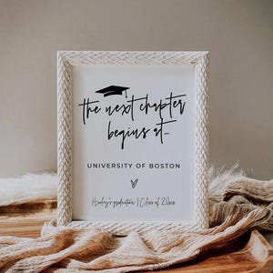 The Next Chapter Begins at Graduation Sign Printable, Graduation Party ...