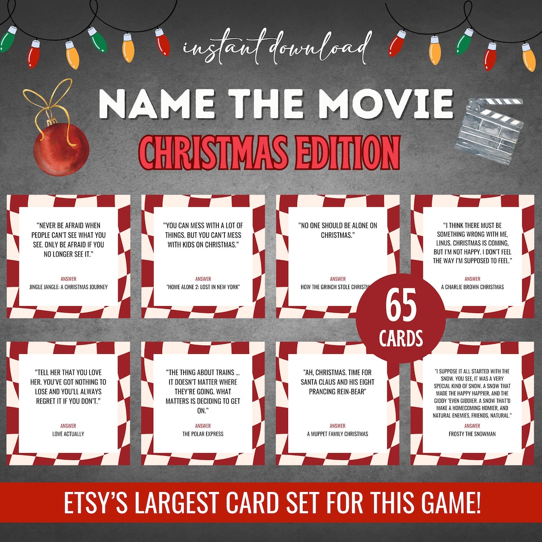 Christmas Trivia, Name the Movie Game Christmas Games, Christmas Party ...