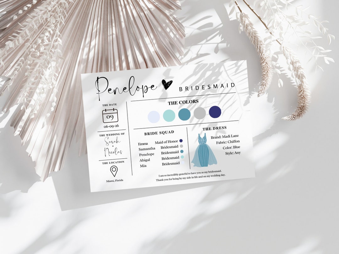 Will You Be My Bridesmaid Card, Bridesmaid Proposal Card, Flower Girl ...