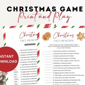 Fact or Fiction Christmas Game, Christmas Trivia Quiz, Christmas ...