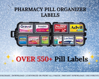 Pocket Pharmacy Labels Pill Container, Travel Pill Case, Pill Case ...