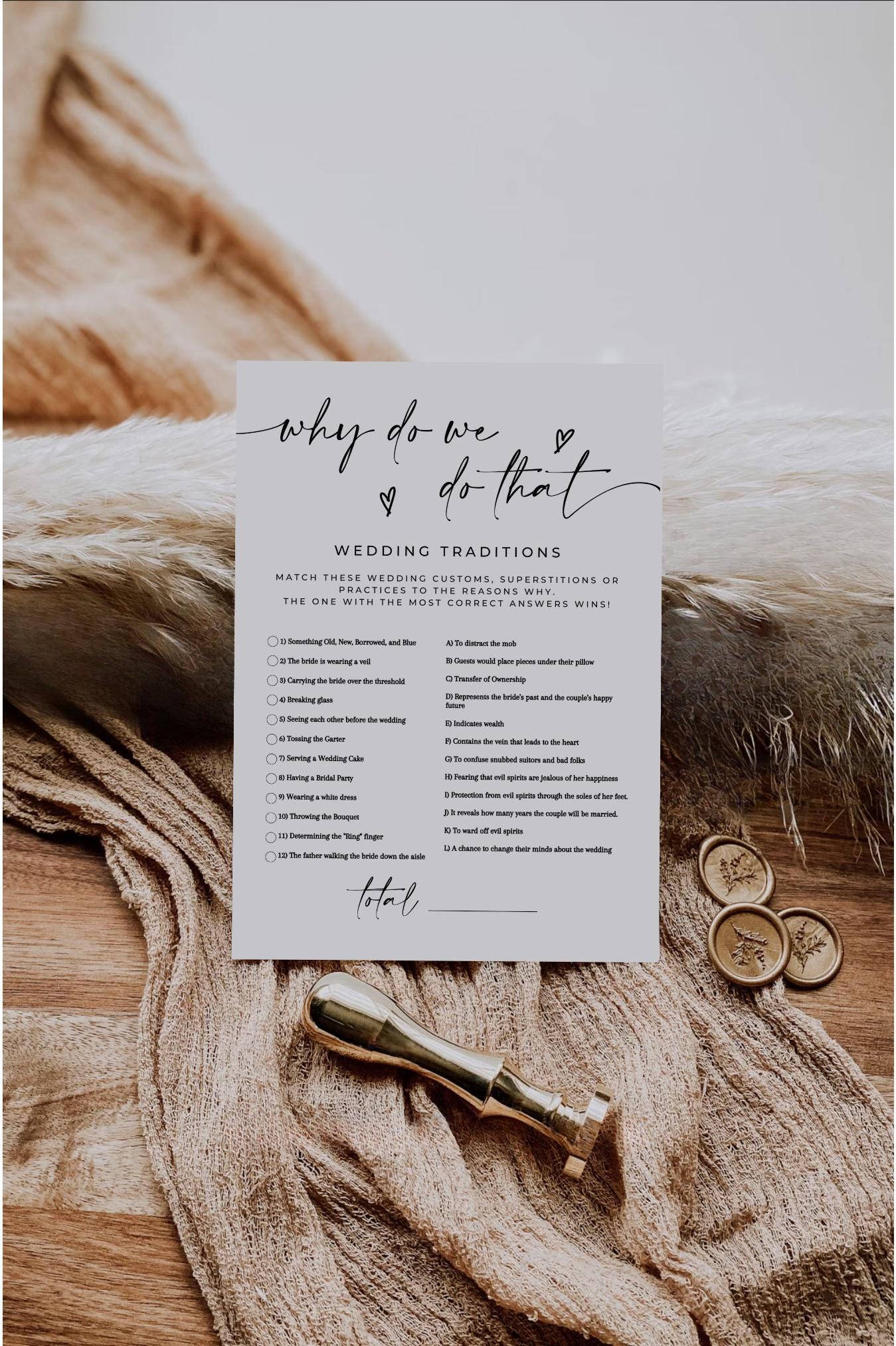 Why Do We Do That Wedding Game, Bridal Shower Game, Bridal Shower ...