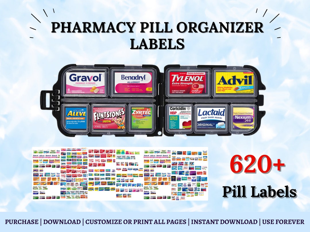 Pill Case Labels, Pharmacy Labels, Pharmacy Pill Organizer Labels, Pill ...