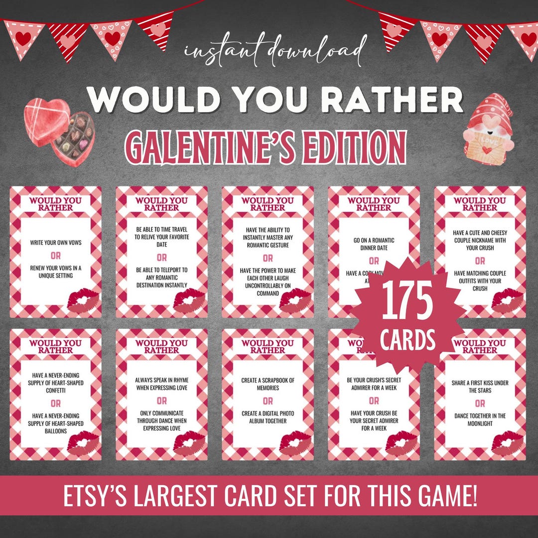 Would You Rather Valentine Edition, Galentines Party Game, Valentines ...