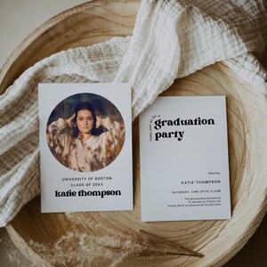 Retro Graduation Announcement, Modern Graduation Invitation, College ...