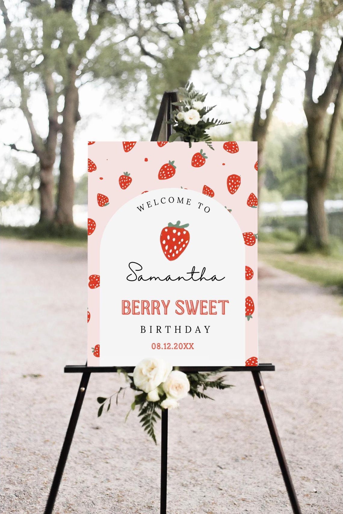 Modern Berry First Birthday Welcome Sign, Berry First Birthday, Berry ...