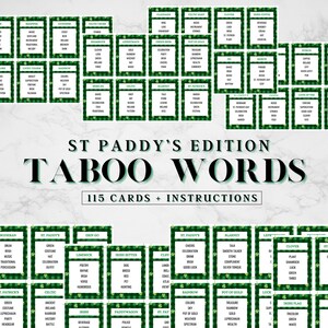 Forbidden Words, St Patricks Taboo Game, St Patricks Game, Saint ...