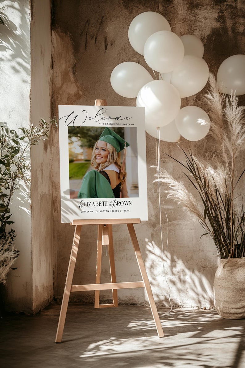 Minimal Grad Sign 2026, Graduation Sign, Graduation Banner, Grad Party ...