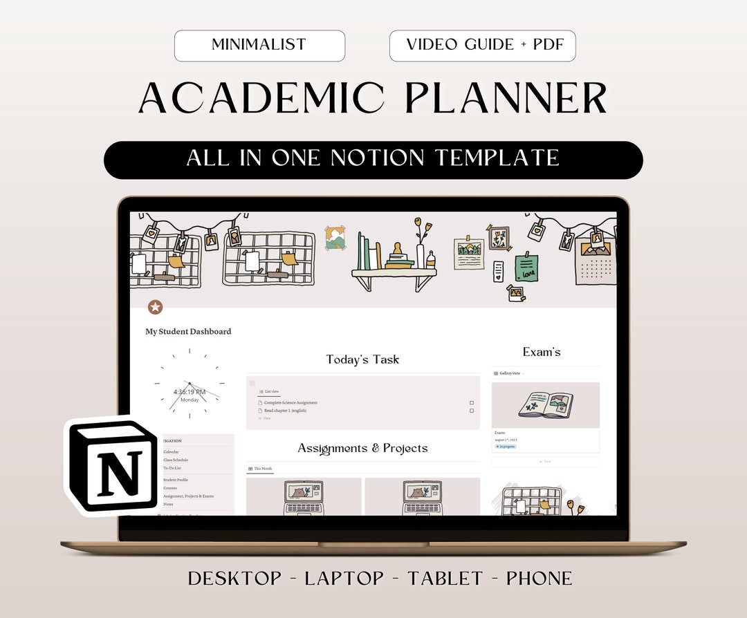 All-in-one Student Notion Planner, Notion Template, Academic Notion ...