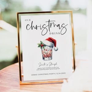 Christmas Party Drink Menu, Holiday Signature Drink Sign, Holiday ...