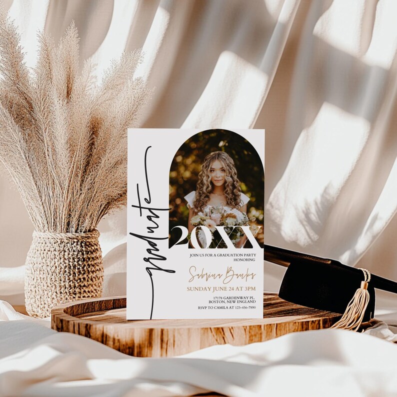 Modern Graduation Announcement 2026, Graduation Invitation, Grad Party ...