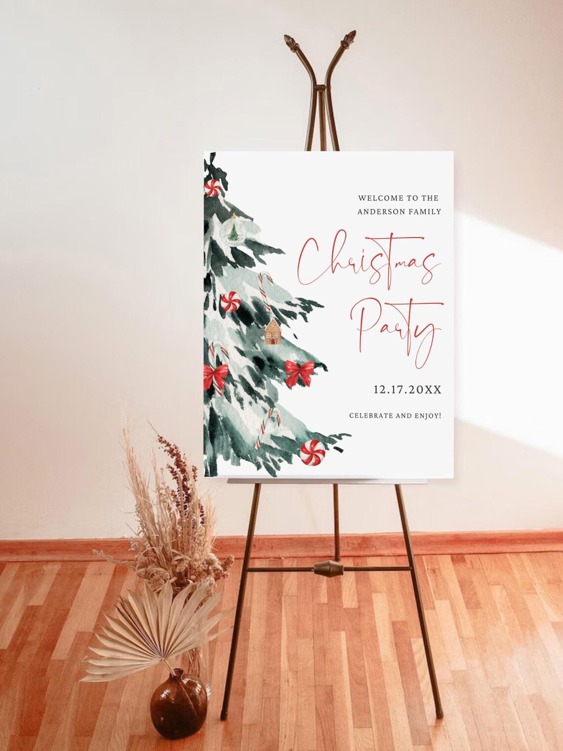 Christmas Party Sign, Welcome Sign Christmas Party, Christmas Party ...