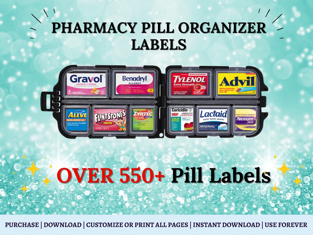 Medicine Labels, Pill Box, Travel Pill Case, Pharmacy Labels, Pill Case ...