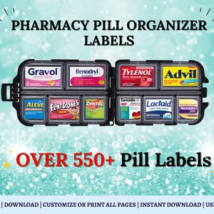 Medicine Labels, Pill Box, Travel Pill Case, Pharmacy Labels, Pill Case ...