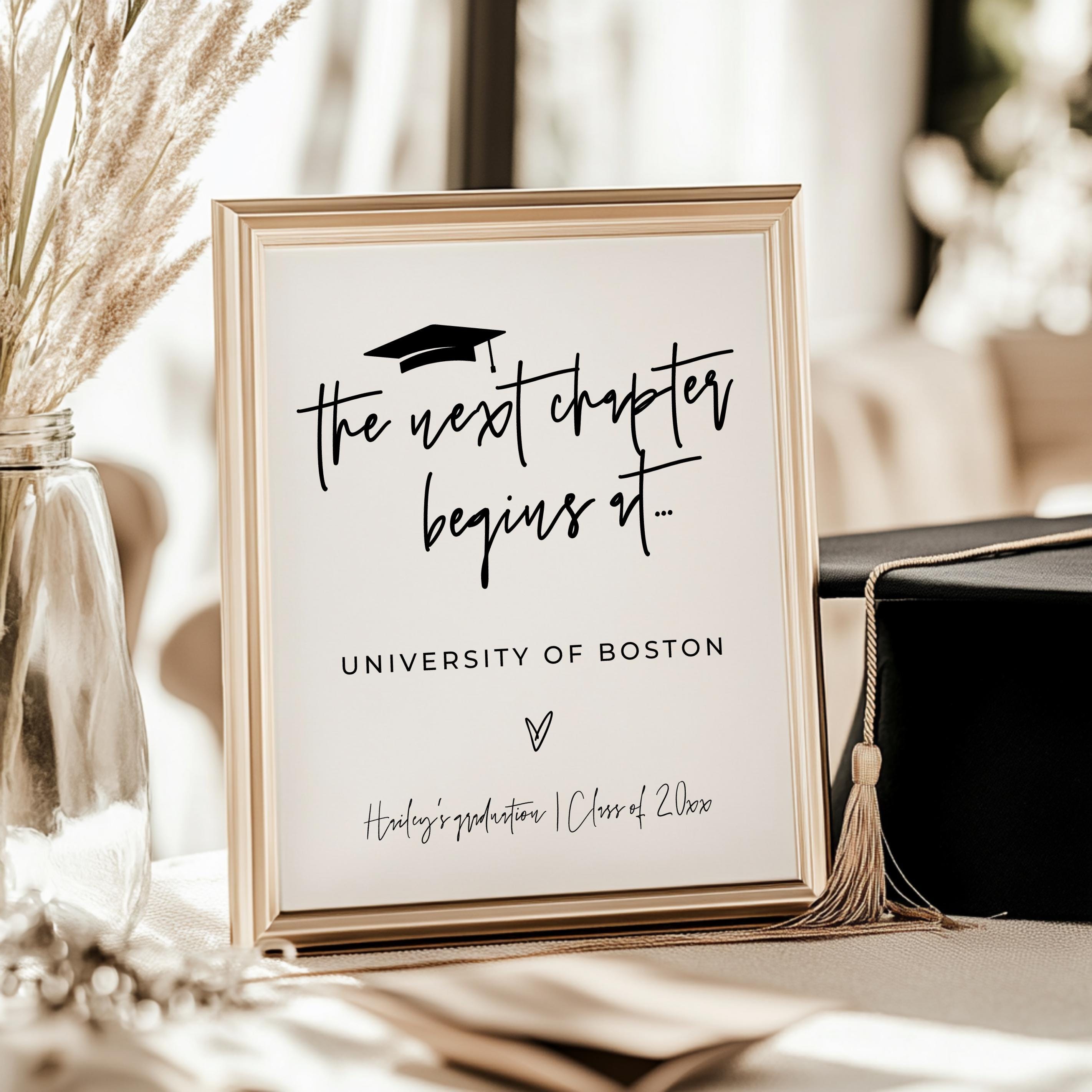 The Next Chapter Begins at Graduation Sign Printable, Graduation Party ...