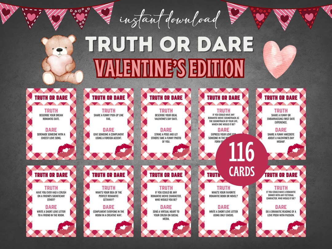 Truth or Dare Galentines Party Game, Valentine Games, Valentines Day ...
