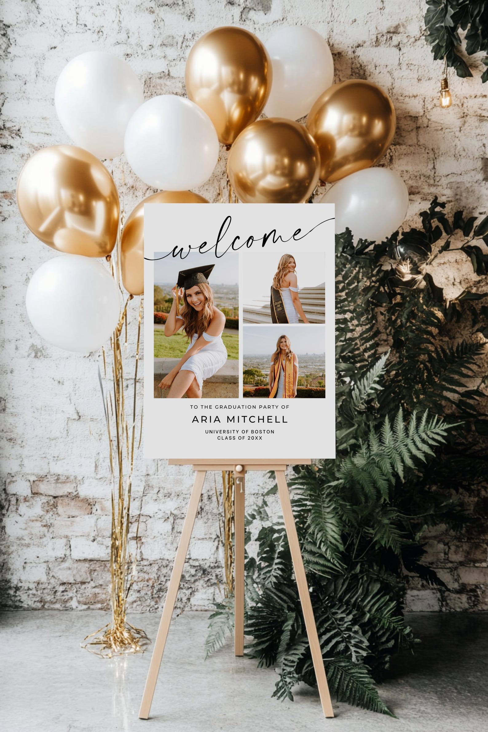 Graduation Photo Collage Sign, Graduation Yard Sign, Grad Party Decor ...