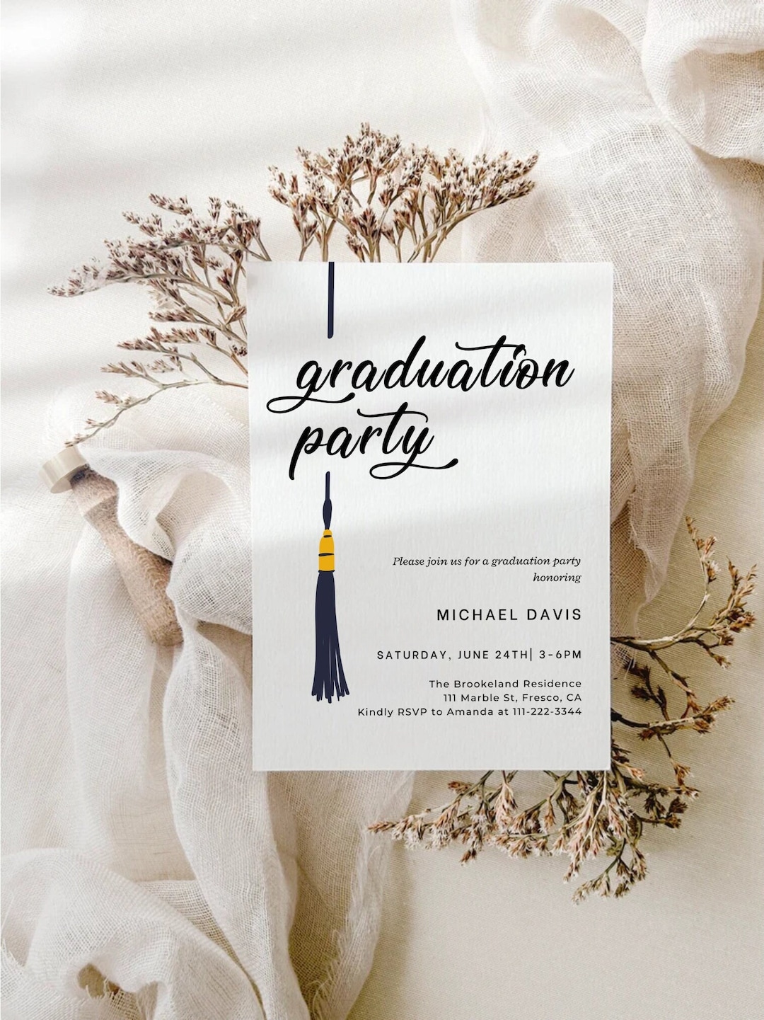 Modern Graduation Party Invite, Graduation Announcement, Graduation ...