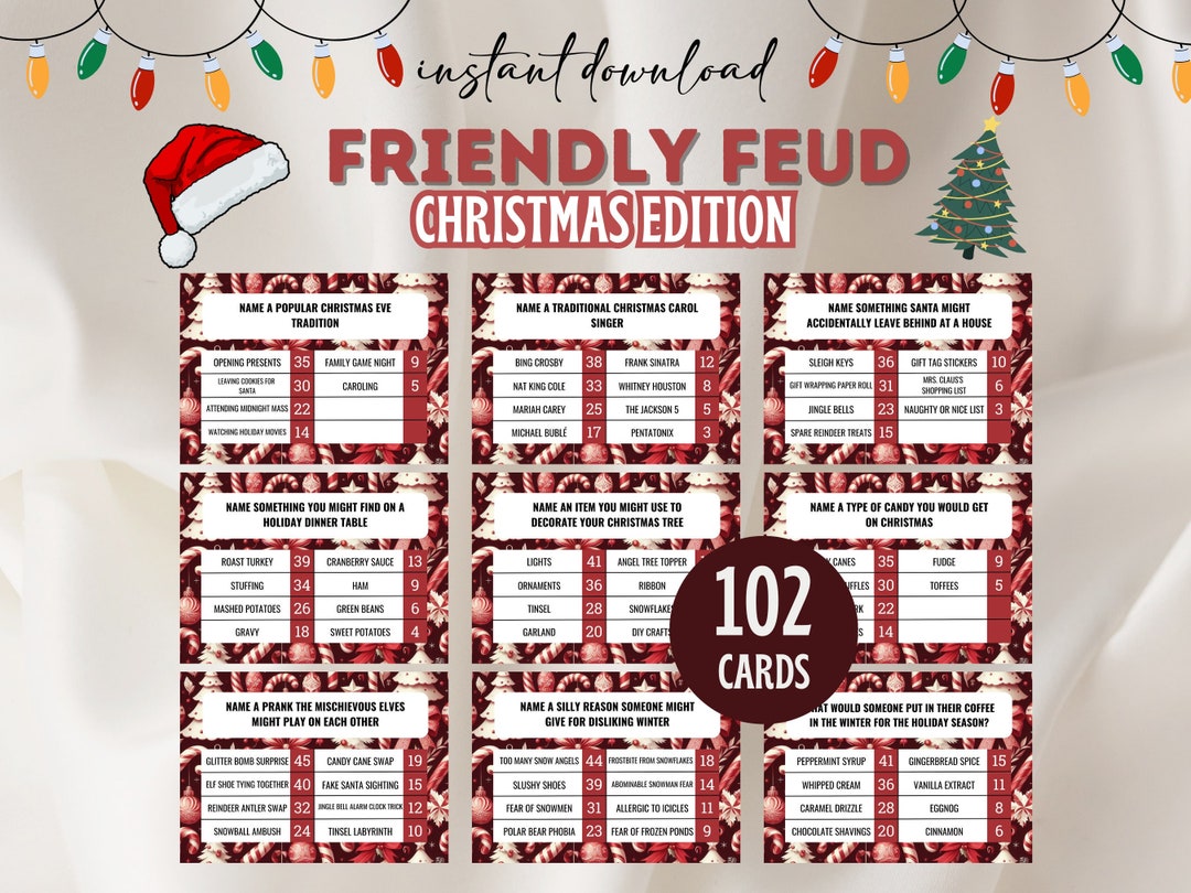 Christmas Party Games, Christmas Trivia, Friendly Feud, Christmas Games ...