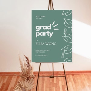 Green Grad Sign, Graduation Decorations 2025, Grad Party Decor, Grad ...
