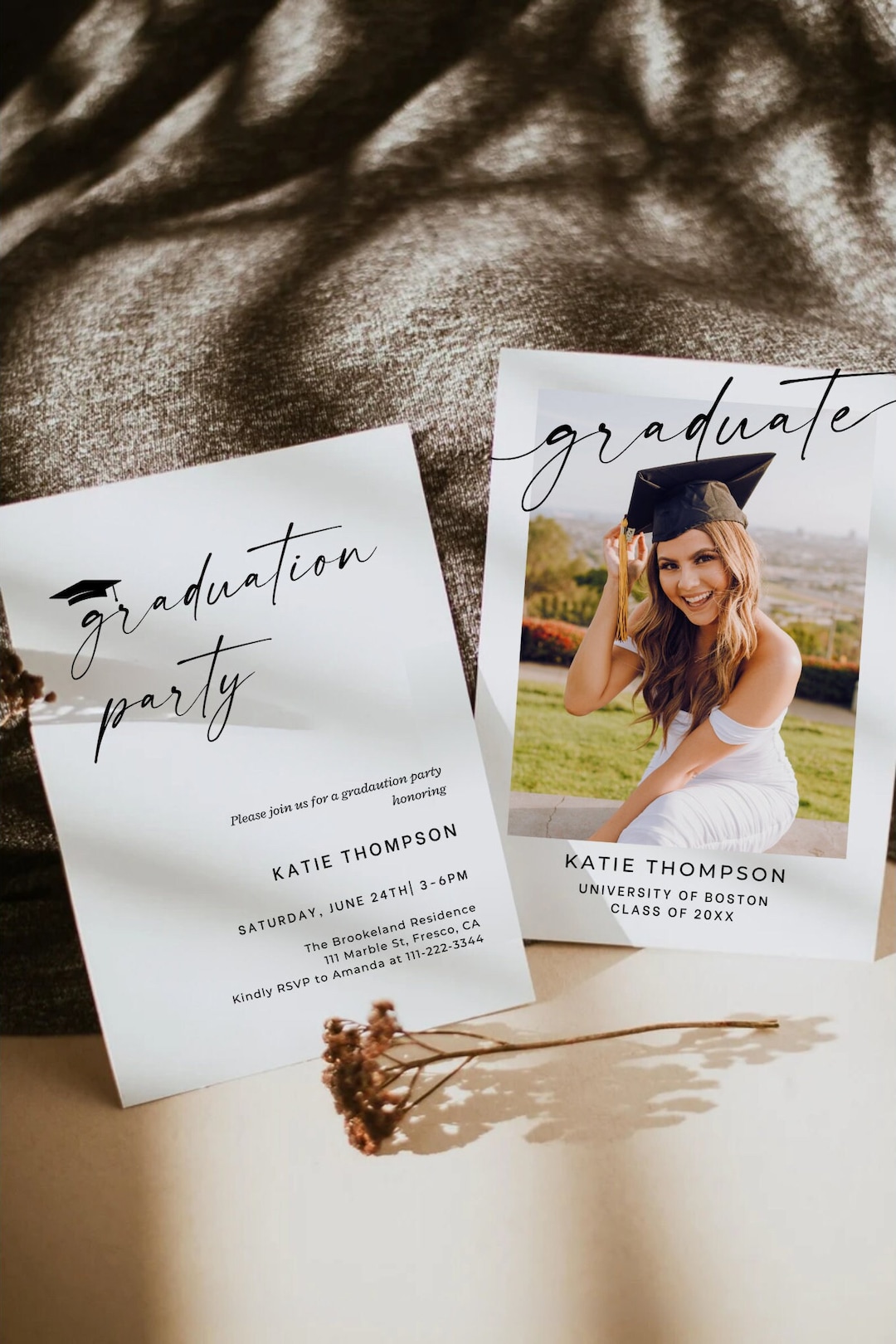 Modern Graduation Announcement, Graduation Announcement Template ...